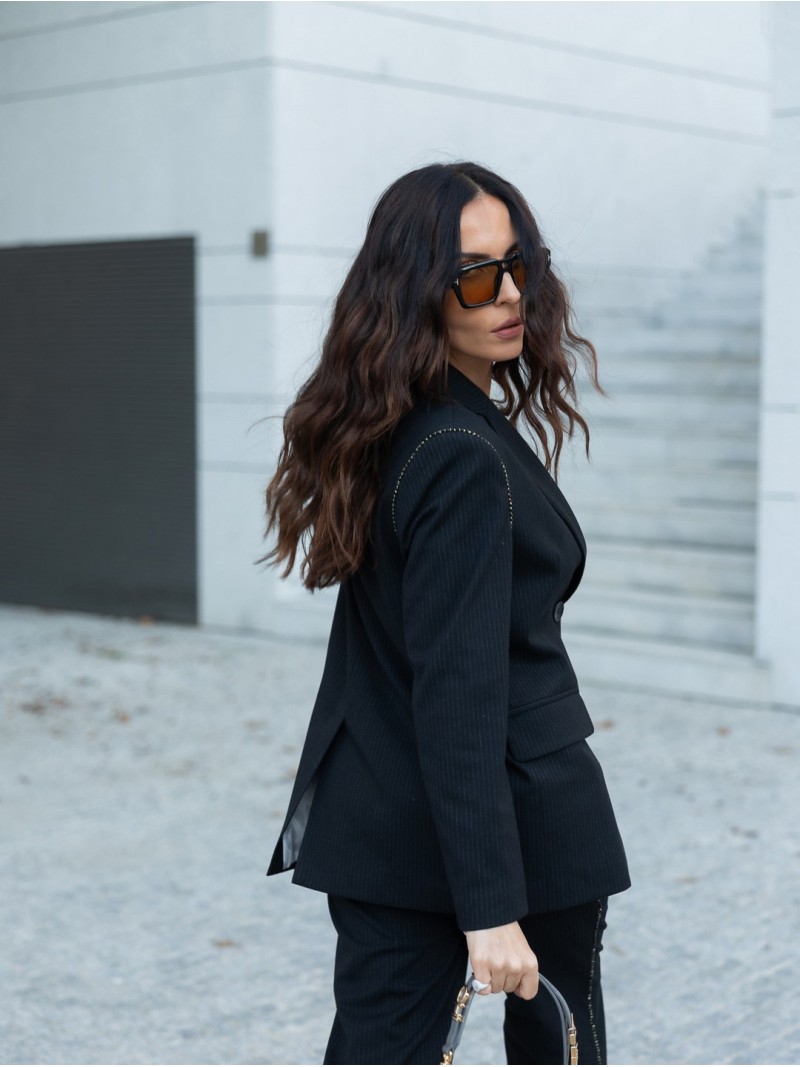 Blazer em tecido riscado Scripta | Cardel - Loja online, marcas ...